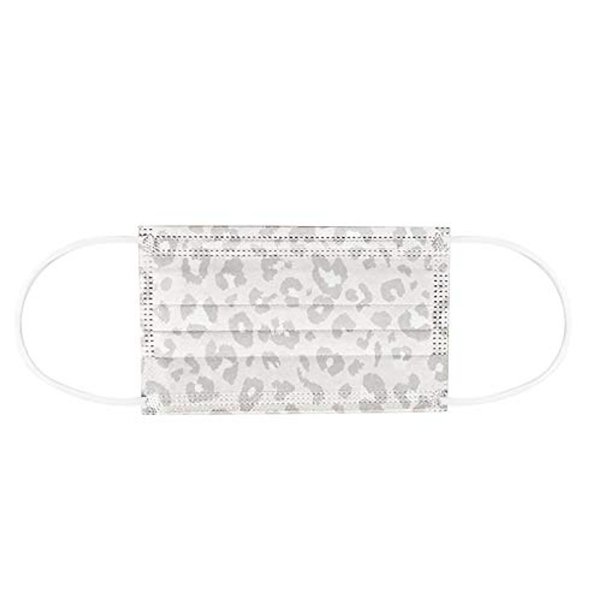 50PC Leopard Disposable Face Masks with Cute Designs Cheetah Printed Paper Masks 3 Ply Breathable Comfortable Full Face Cover Protection Mask for Women Adults (A)