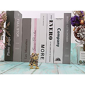 SEVENBEES 24K Golden 5.7in Leopard Jewelry Trinket Boxes Hinged with Swarovski Crystal Element Design Leopard Figurine Collectible