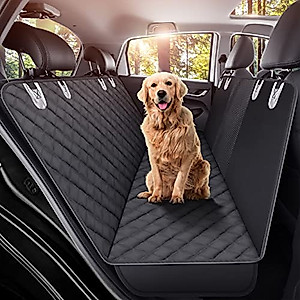 GXT Dog Back Seat Cover Protector for Cars SUV and Trucks with Mesh Window, Scratchproof Nonslip and Waterproof Material(Black)