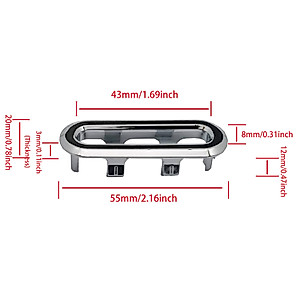 Nge Kitchen Bathroom Sink Basin Trim Overflow Cover Insert In Hole Oval Caps, Oval Tidy Insert Spares(6 Pcs,Silver), 2.16x.0.78x0.47