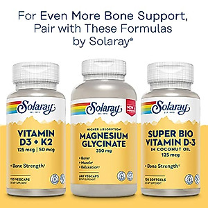 Solaray Calcium Citrate w/ Vitamin D3 1000mg, Healthy Bones & Teeth, Heart, Muscle & Nerve Support, 60 Serv, 240 VegCaps