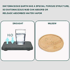 Hachacha Soap Dishes, 4-Set Water Absorbent Diatomite Earth Drying Mats - 2 Large & 2 Small Trays with Anti-Slip Pad, Sandpaper. Ideal for Kitchen Counter, Under Plants, Bath, Toiletries, Deep Grey