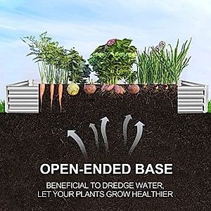 Land Guard 12×4×1ft Galvanized Raised Garden Bed Kit, Super Large Metal Raised Garden Beds for Vegetables, Galvanized Planter Raised Garden Boxes Outdoor(359 Gallon Capacity)