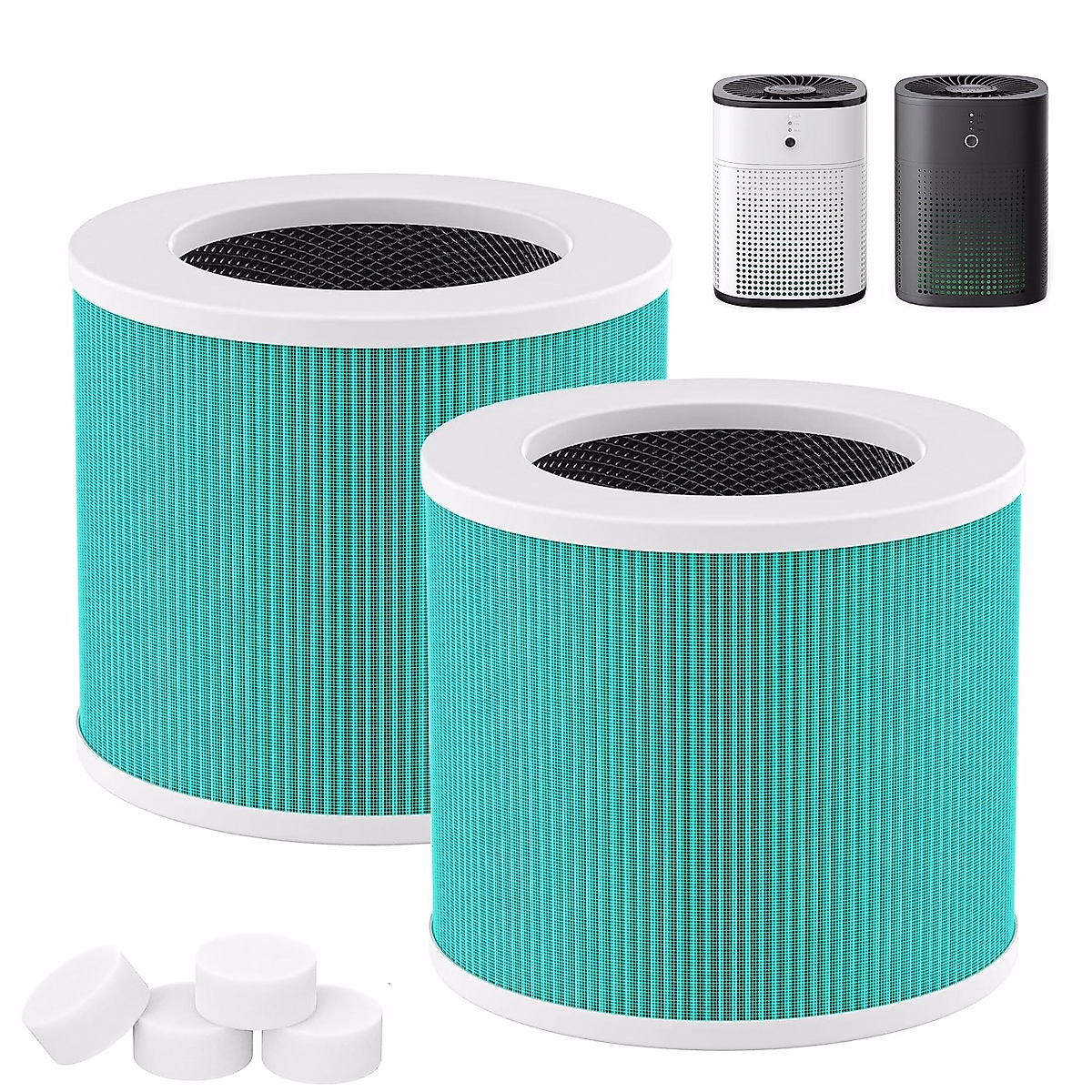 HY1800 H13 True HEPA Replacement Filter Compatible with MORENTO/CHIVALZ/Loytio/AYAFATO/Honeyuan/IOIOW HY1800 Air Purifier, 3-in-1 Filtration System HEPA Activated Carbon HY1800 Filter 2 Pack