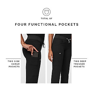 FIGS Kade Cargo Scrub Pants for Women - Black, M