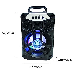Portable Bluetooth Speakers Indoor Outdoor - Loud Voice Double Subwoofer Bass Speaker, Bluetooth 5.0 Wireless Speaker Support FM Radio, Small Stereo Sound System for Home, Party