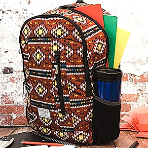 HOOEY Rockstar 20 Liter School Hiking Backpack Rain Cover Hat Strap Laptop Sleeve Hydro Pockets (Red/Black)