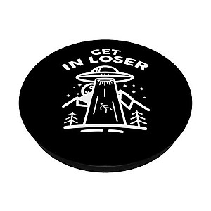 Retro Vintage Get In Loser Alien Funny Gift PopSockets PopGrip: Swappable Grip for Phones & Tablets