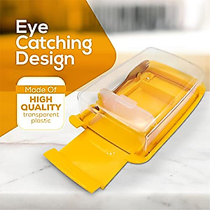 izoi-Plastic Butter Dish with Lid for Countertop and Refrigerator - Butter Keeper, Holder, Tray, Container and Storage Set with Flip-Top, Wide, Small, Covered Design, Food Safe, Dishwasher Safe