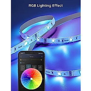 Govee Smart WiFi LED Strip Lights , 50ft RGB LED Lights Work with Alexa and Google Assistant, Color Changing Light Strip, Music Sync, App Controlled LED Lights for Bedroom and Gaming, Easy to Install