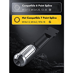MIKKUPPA 2pcs 6 Point Spline Lug Nuts Socket Key Tool - for 17.6mm Inner Diameter - Compatible with 17mm Replacement Spline Socket