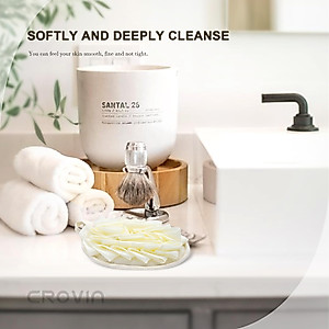 CROVIN Shower Puff 4 Pack Bath Sponge Shower Loofahs Pouf Large 7x5 Premium Exfoliating Mesh Puffs for Men and Women-Elastic Hand Strap Body Brush to Soothe, Cleanse Your Skin