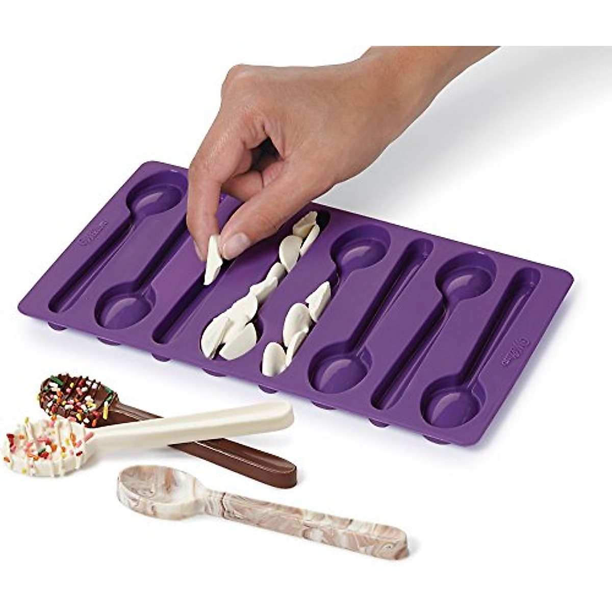 Wilton Spoon-Shaped Silicone Candy Mold, Purple