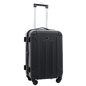 Travelers Club Chicago Hardside Expandable Spinner Luggages, Black, 5 Piece Set