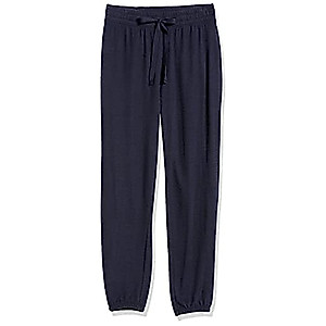 Daily Ritual Women's Cozy Knit Drawstring Jogger Pant, Navy, Large