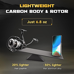 Divmystery Spinning Reel with Light & Tough Graphite Body and Rotor - Standard Series, 9+1 BB, 6.2:1 High-Speed Gear Ratio - CNC Aluminum Spool & Handle Fishing Reels for Freshwater