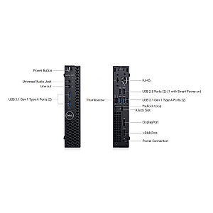 Dell OptiPlex 3040 Micro Desktop Computer, Intel Core i5-6500 Upto 3.2GHz 8GB RAM, 256GB SSD, AC Wi-Fi, Bluetooth, DisplayPort, HDMI - Windows 10 Pro (Renewed)