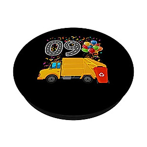 Happy O9 Birthday Rear Loader Garbage Truck PopSockets Swappable PopGrip