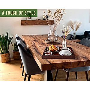 Set of 3 Premium Bamboo Serving Trays - Natural Finish | Stylish and Functional Platters for Exquisite Food Presentation |Brown Finish