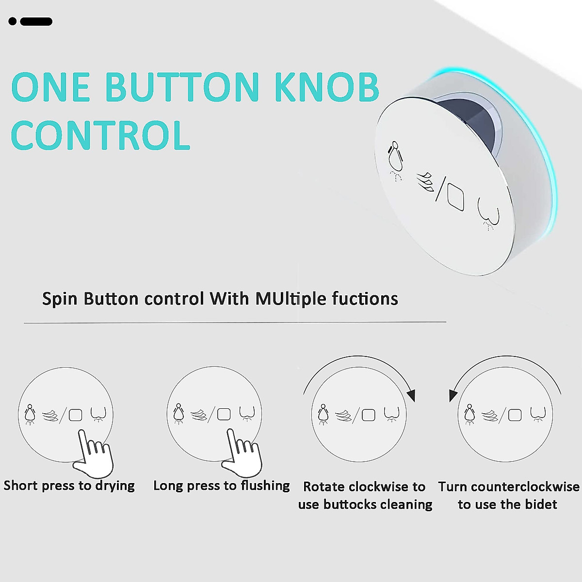 Smart Toilets with Heated Bidet Seat, Portable toilet with bidet built in AUTO Open&Close, Bidet toilet with Dryer and Warm Water,Tankless Toilet in 1.28GPF, White