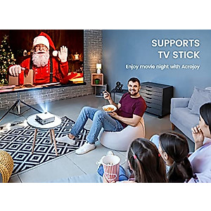 Portable Mini Projector with 5G WiFi and Bluetooth, ACROJOY 1080P Supported Movie Projector with Tripod & 240" Display, Outdoor Video Projector Compatible w/ TV Stick/HDMI/USB/PS5/iOS/Android
