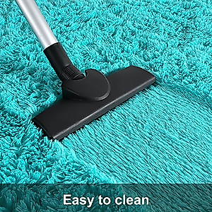 Quenlife Soft Bedroom Rug, Plush Shaggy Carpet Rug for Living Room, Fluffy Area Rug for Kids Grils Room Nursery Home Decor Fuzzy Rugs with Anti-Slip Bottom, 3 x 5ft, Teal Blue