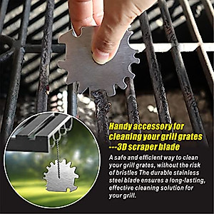 Grill Brush and Scraper Bristle Free, Strong Handle Complete Grill Cleaning Set for Outdoor Grill, BBQ Accessories with Hanging Hook BS5219