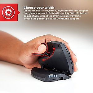 Contour Design Unimouse Right-Hand Mouse Wired - Wired Ergonomic Mouse for Laptop and Desktop Computer Use - Fully Adjustable Mouse - Mac & PC Compatible