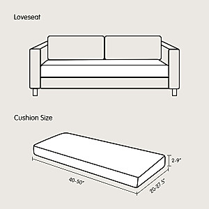 SUBRTEX Stretch Couch Cushion Cover, Sofa Cushion Furniture Protector, Couch Seat Slipcover, High Elasticity for RV Living Room (Loveseat Cushion, Light Grey)