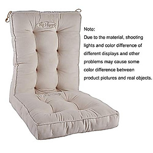 Big Hippo Rocking Chair Cushions Set, Rocking Chair Pads with Ties Soft Thicken Seat Pads Cushion Pillow for Indoor, Office, Home, Rocking Chairs (Beige)