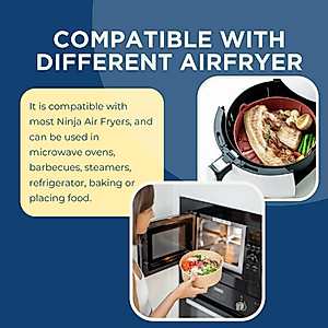 Air Fryer Silicone Liners Round Reusable Air Fryer Silicone Accessories Set 2 Mitts and Tongs Air Fryer Silicone Basket Multipurpose Air Fryer Accessory mat