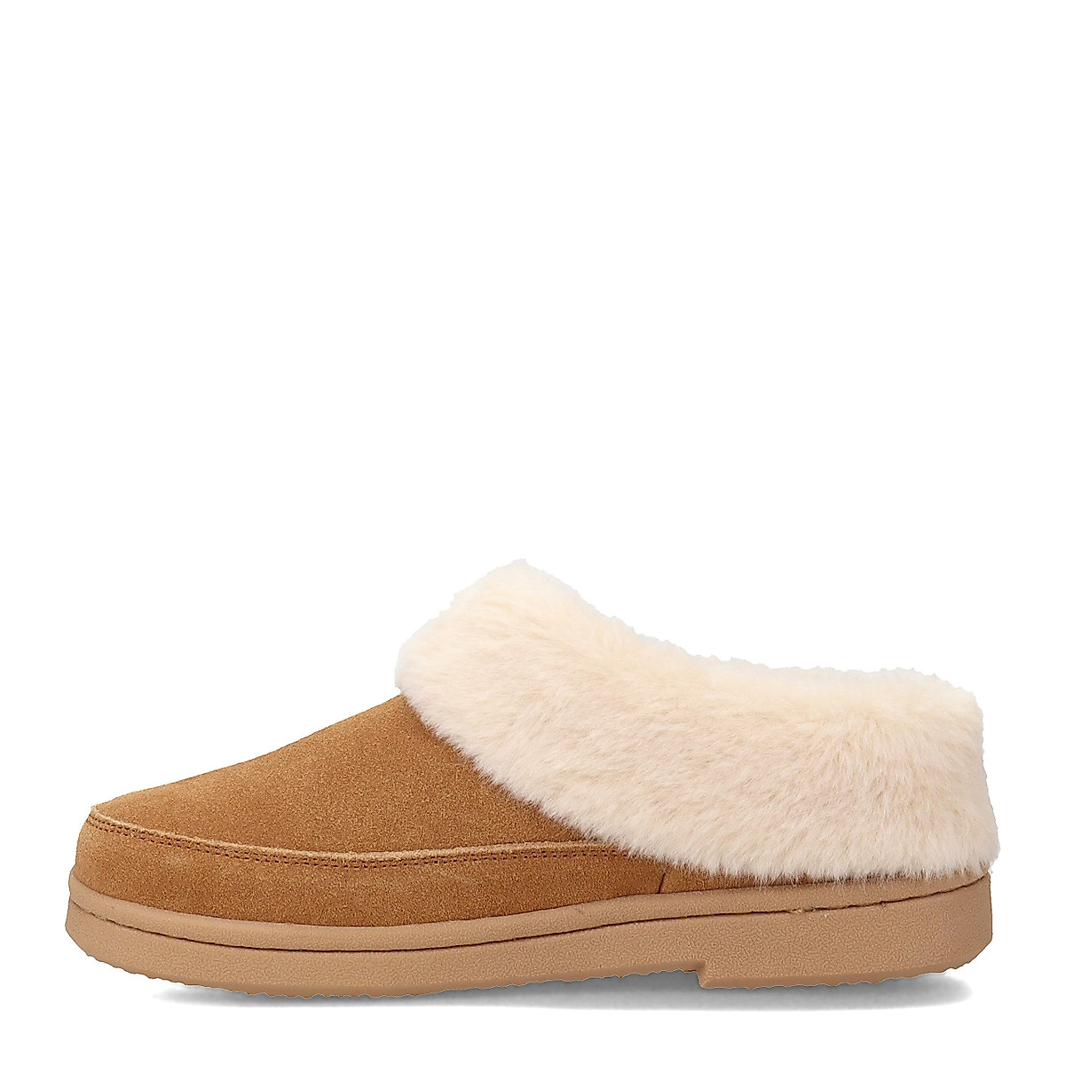 Clarks Womens Faux Fur Lined Clog Slipper Warm Cozy Indoor Outdoor Plush Slipper (Cinnamon Suede, 7)