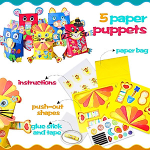 BainGesk Arts and Crafts for Kids Ages 3, 4, 5, 6, 7, 8 Years Old, 20 Projects Art Activities Toddler Craft Box, Organized Art Supplies for Boys & Girls, Fun Paper Craft Kit for Preschool