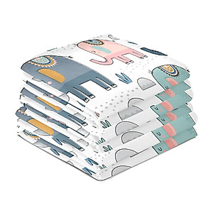 Kigai Elephant Kitchen Towels, 18 x 28 Inch Super Soft and Absorbent Dish Cloths for Washing Dishes, 4 Pack Reusable Multi-Purpose Microfiber Hand Towels for Kitchen