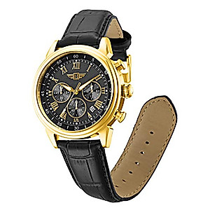 I By Invicta Men's 90242-003 Chronograph Black Dial Black Leather Watch