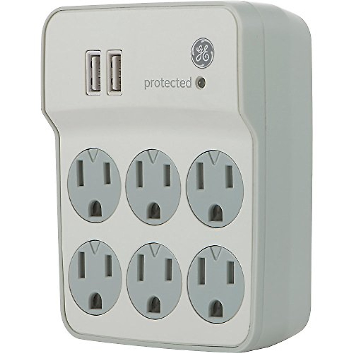 GE 14098 Advanced Surge Protector with USB Charging, 6 Outlets, 2 USB Ports