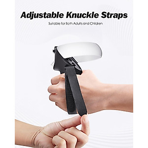 SUPERUS Controller Grips Cover for Oculus Quest 2, Anti-Slip Texture - VR Accessories Compatible with Meta Quest 2, Silicone Controller Grips Cover with Adjustable Knuckle Straps