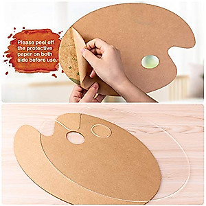 3pcs Acrylic Paint Palette Clear Art Palette for Adults & Kids, Transparent Non-Stick Oil Paint Palette with Protective Kraft for DIY Craft Art Painting Plate