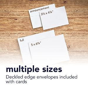 Strathmore Creative Cards, Ivory with Deckle Edge, 5x6.875 inches, 100 Pack, Envelopes Included - Blank Greeting Cards for Weddings, Events, Birthdays