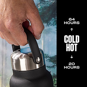 S'well Recycled Stainless Steel Explorer with Insulated Lid and Handle, 40oz, Onyx, Triple Layered Vacuum Insulated Containers Keeps Drinks Cold for 54 Hours and Hot for 12