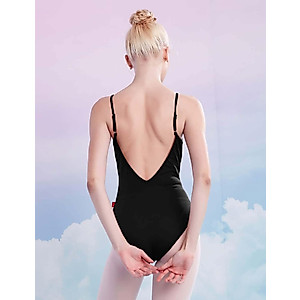 Daydance Camisole Black Women Dance Leotards for Ballet, Gymnastics, Aerial Yoga, Swim