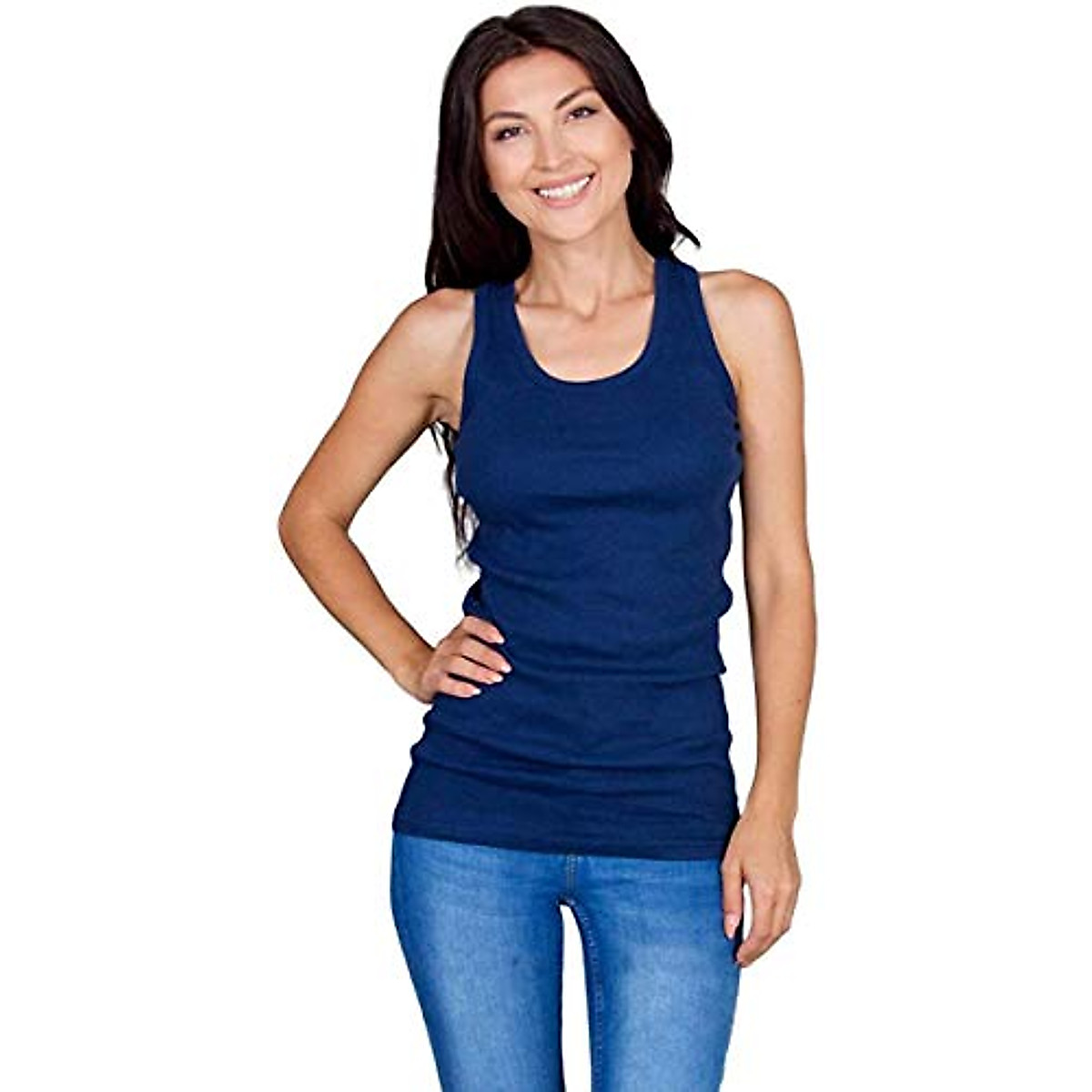 Emprella Womens Tank Tops, Basic Cotton Ribbed Racerback Tanktop (6 Pack) (Medium, Assortment 2)