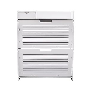 Goudergo 2 Layer Tipping Bucket Shoe Rack,White Shoe Storage Cabinet,Narrow Shoe Cabinet for Entrances & Hallways & Living Room & Study & Bedroom & Corridor,Etc