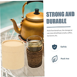 FUNOMOCYA Empty Cans Large Kraft Tea Canister Natural Minimalist Style Food Safe Storage Canister