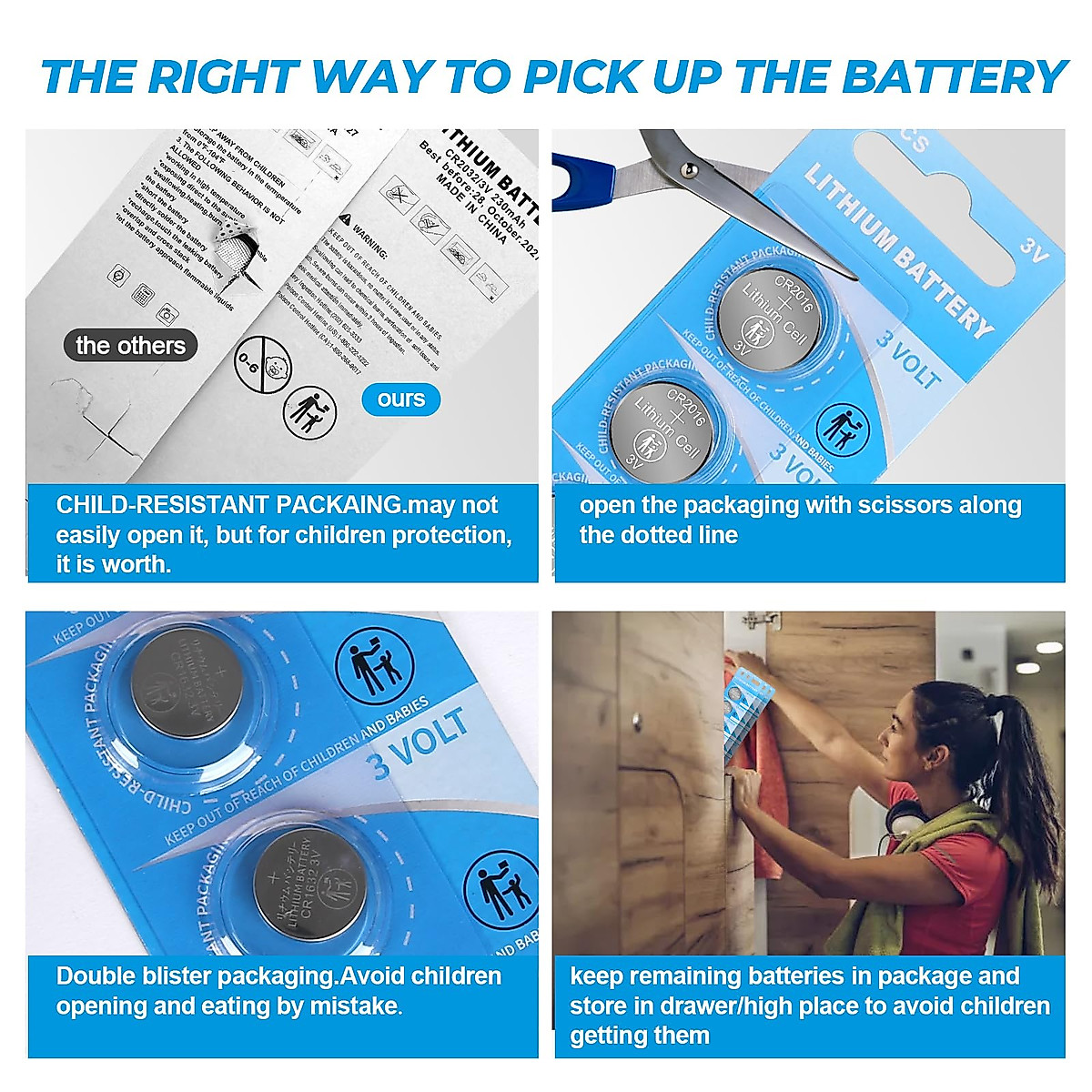 WANZELONYO CR2032 Lithium Coin Battery 3V Bulk CR 2032 Button Cell 250 Pack 230mAh
