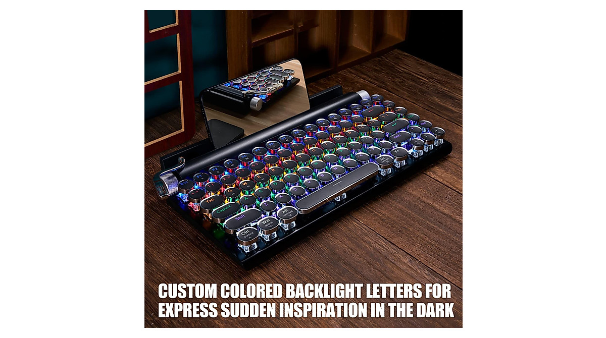 7KEYS Wireless Typewriter Keyboard with Bluetooth Retro Style