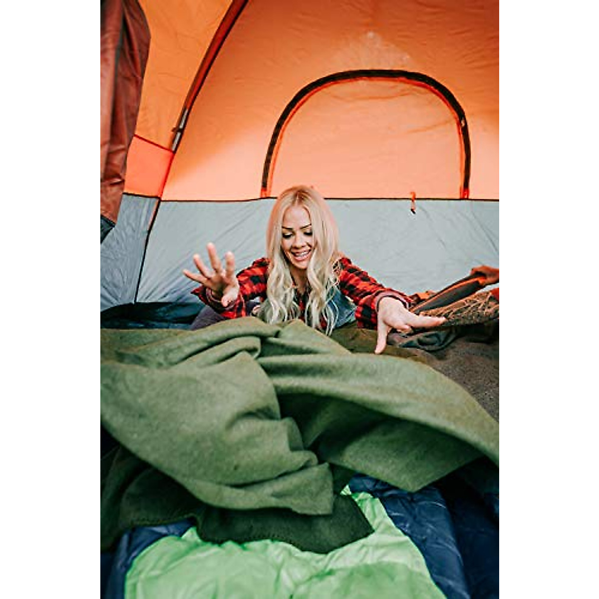 Stansport Wool Blend Camp Blankets - O.D. Green (1244)