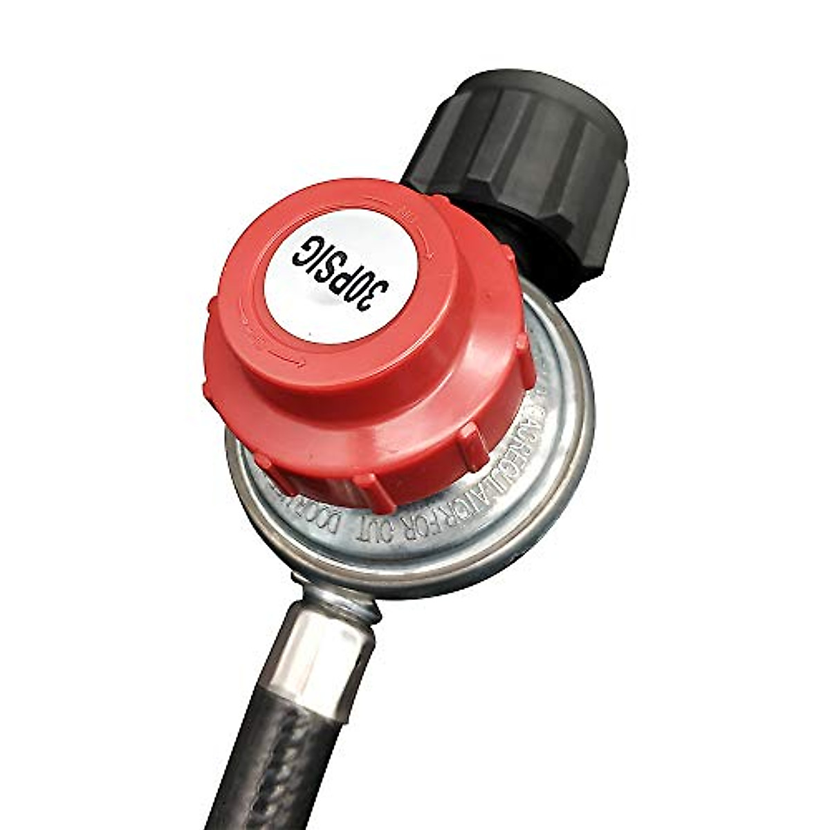 MENSI Propane Gas Grill Fire Pit Fireplaces Stove Range Replacement Spare Part 30PSI High Pressure Regulator with Stainless Steel Braided Hose 4Feet Long