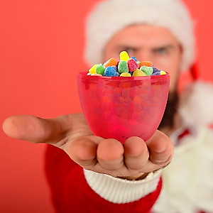 heffiso Apple Shape Cookie Jars, Apple Shaped Container, Plastic Candy Containers, Festival Cookie Container Set for Christmas Decoration, Lovely Candy Cookie Jar (6 in Red)