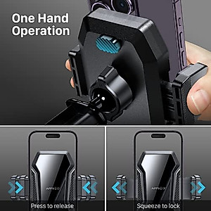 APPS2Car Phone Mount for Car Dashboard & Windshield Military Sturdy Suction Cup Phone Holder [Thick Cases & Big Phones Friendly] Cell Phone Cradle, Compatible with iPhone 14 13 All Phones & Truck/SUV